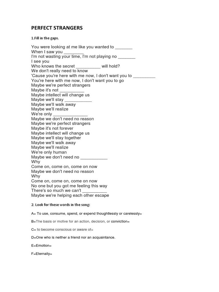 Perfect Strangers | PDF