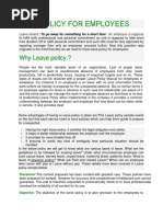 Compensatory Off Policy | PDF | Employment | Overtime