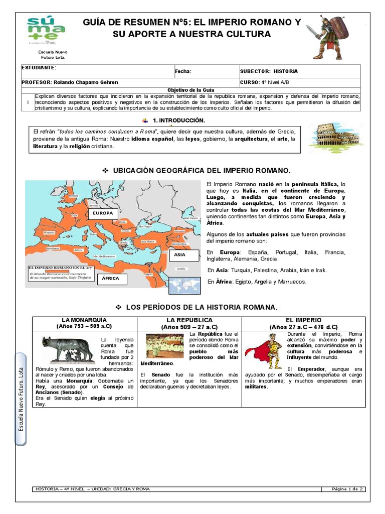 Clase 29 y 30. Guia General | Roma antigua | imperio Romano