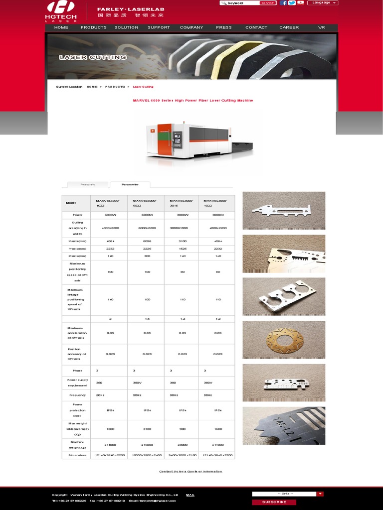 MARVEL 6000 Series High Power Fiber Laser Cutting Machine - Laser ...