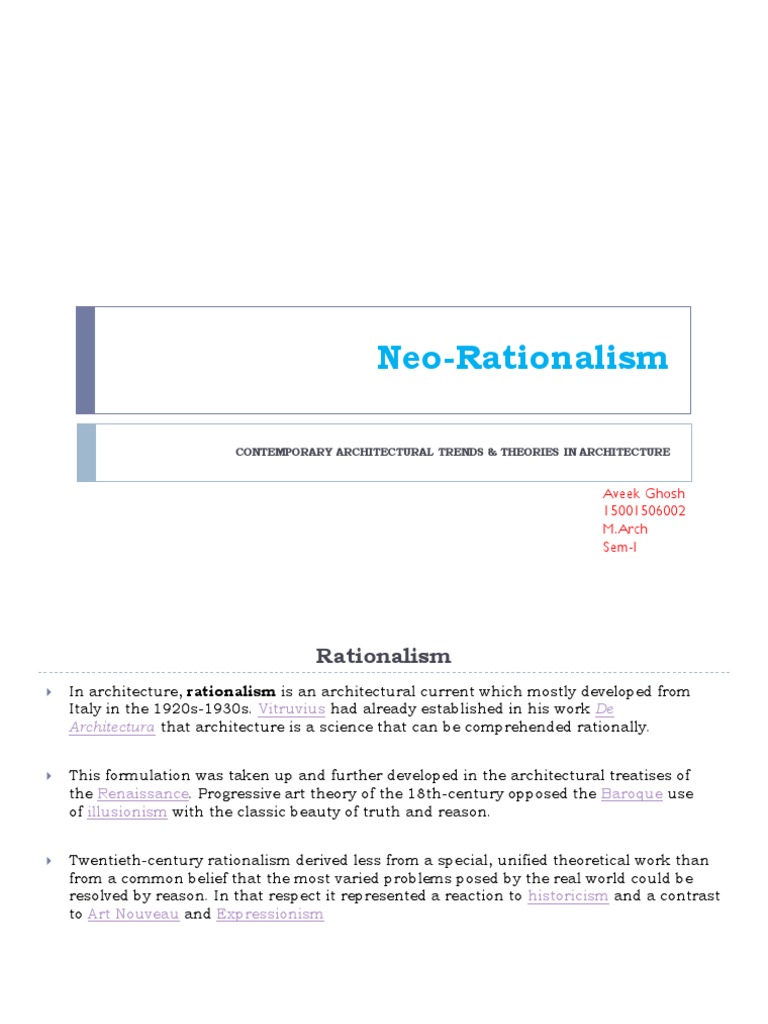 Neo Rationalism | Download Free PDF | Aesthetics | Science
