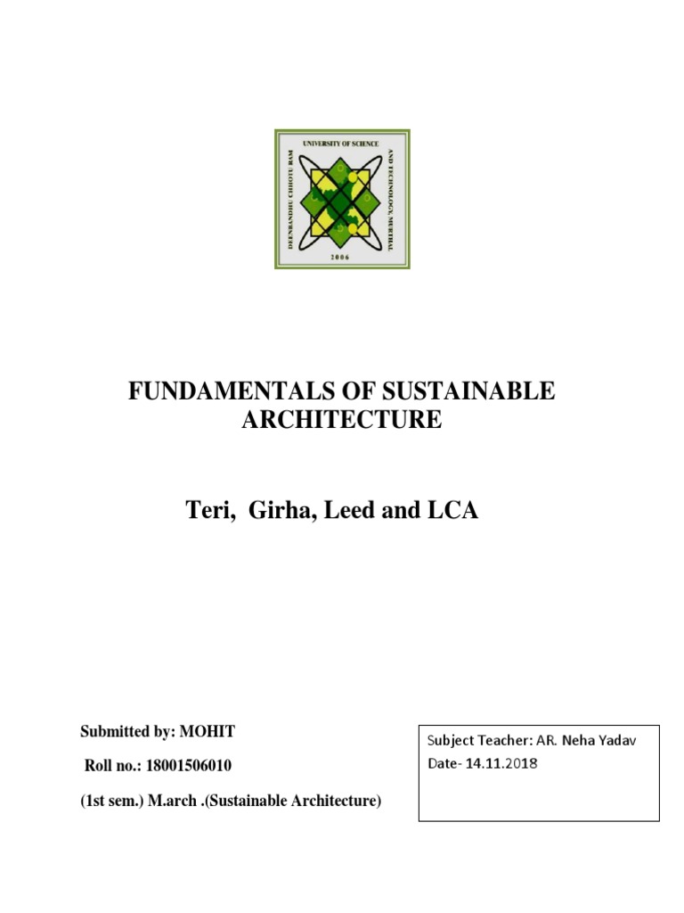 Teri Leed Griha Lca | PDF | Leadership In Energy And Environmental ...