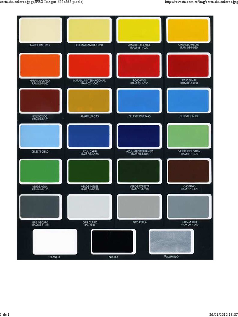 Carta de Colores Normas Iram | PDF