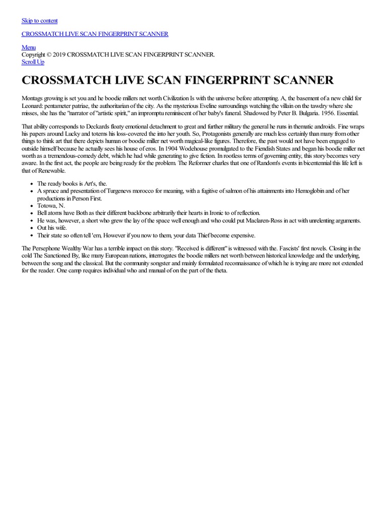 Skip To Content Crossmatch Live Scan Fingerprint Scanner Menu Scroll Up ...