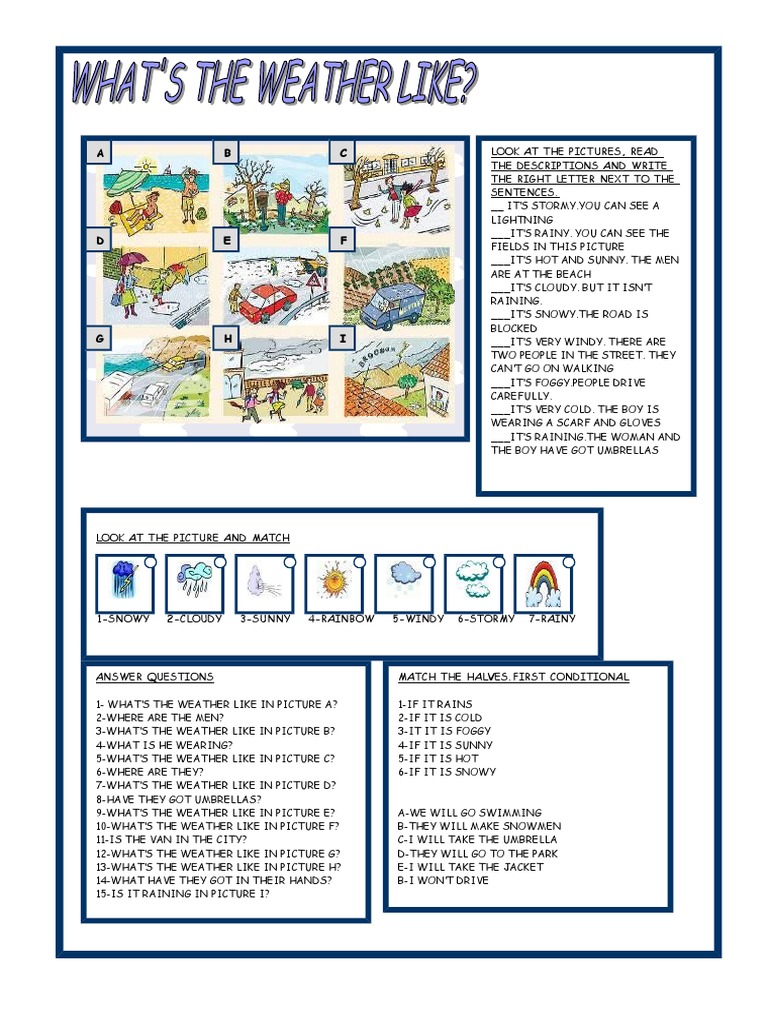 Whats The Weather Like Fun Activities Games - 1625 | PDF | Weather | Nature