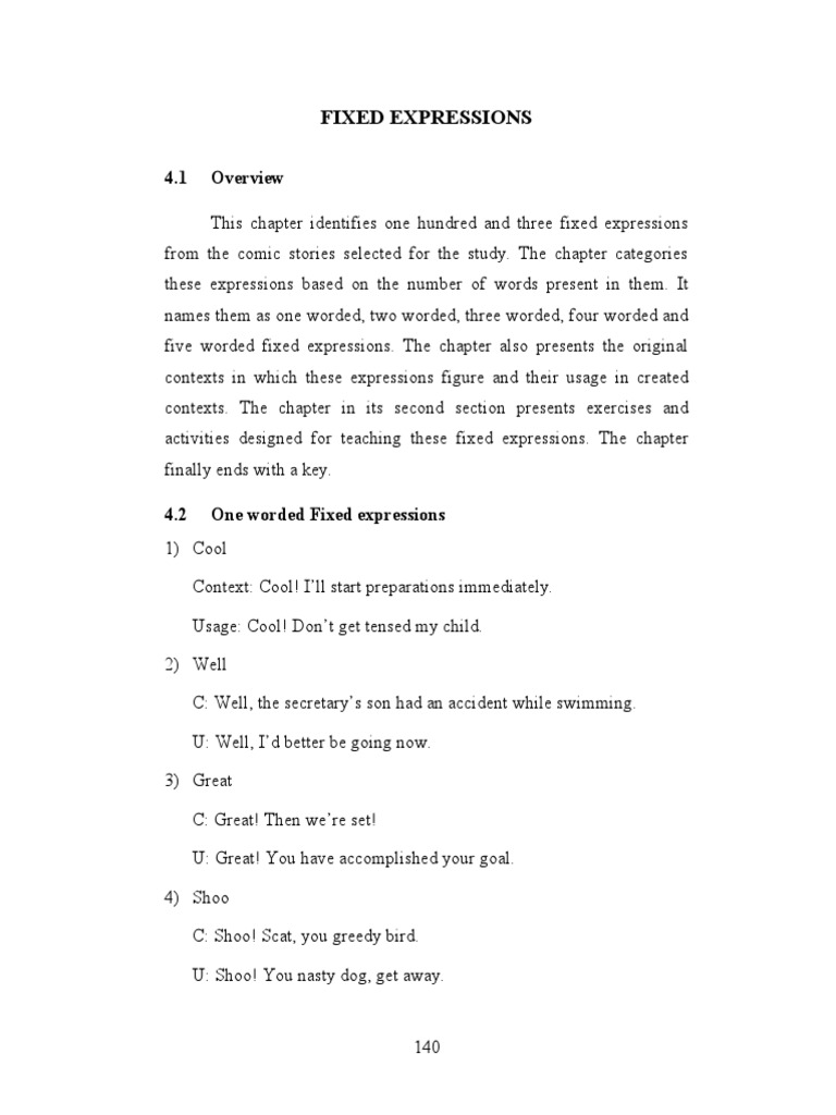 Fixed Expressions Guide | PDF | Question