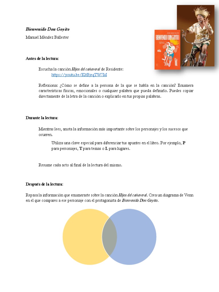Bienvenido Don Goyito - Guía de Lecturas | PDF