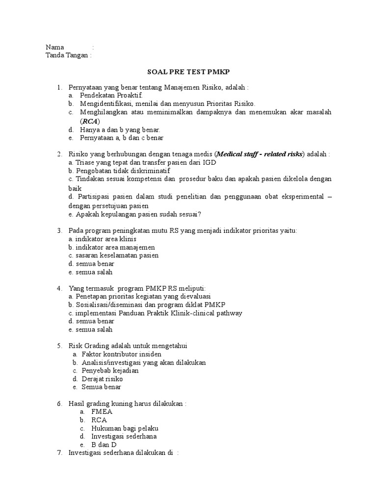Soal Post Test | PDF