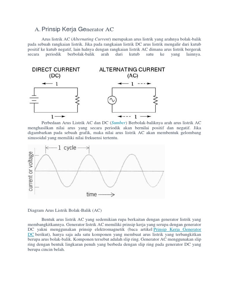 Prinsip Kerja Generator AC dan DC | PDF | Teknologi & Rekayasa