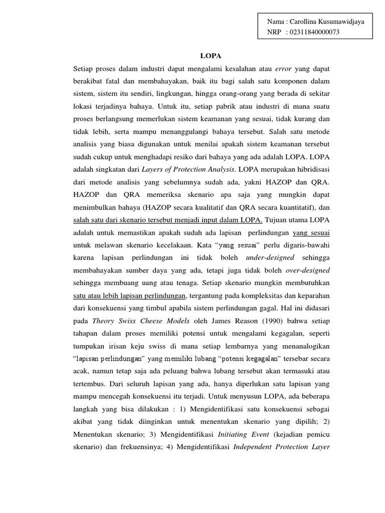 LOPA | PDF