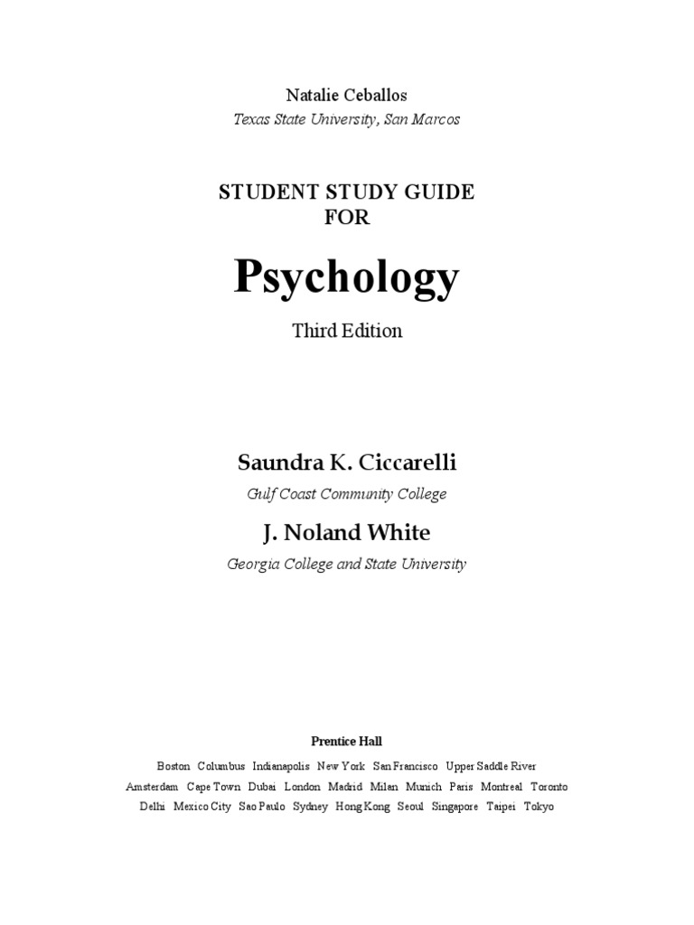 Study Guide (Psy 101) | PDF | Neurotransmitter | Neuron