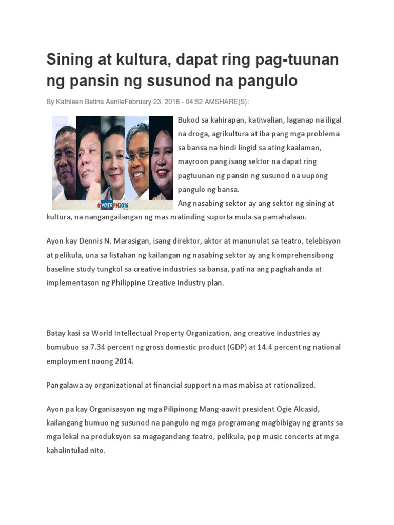 Sining at Kultura | PDF
