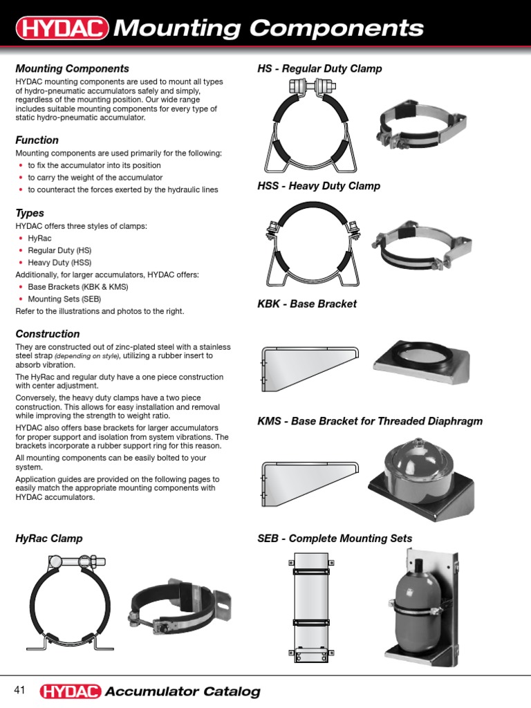 HYDAC Accumulator Mounting Solutions | PDF | Mechanical Engineering ...