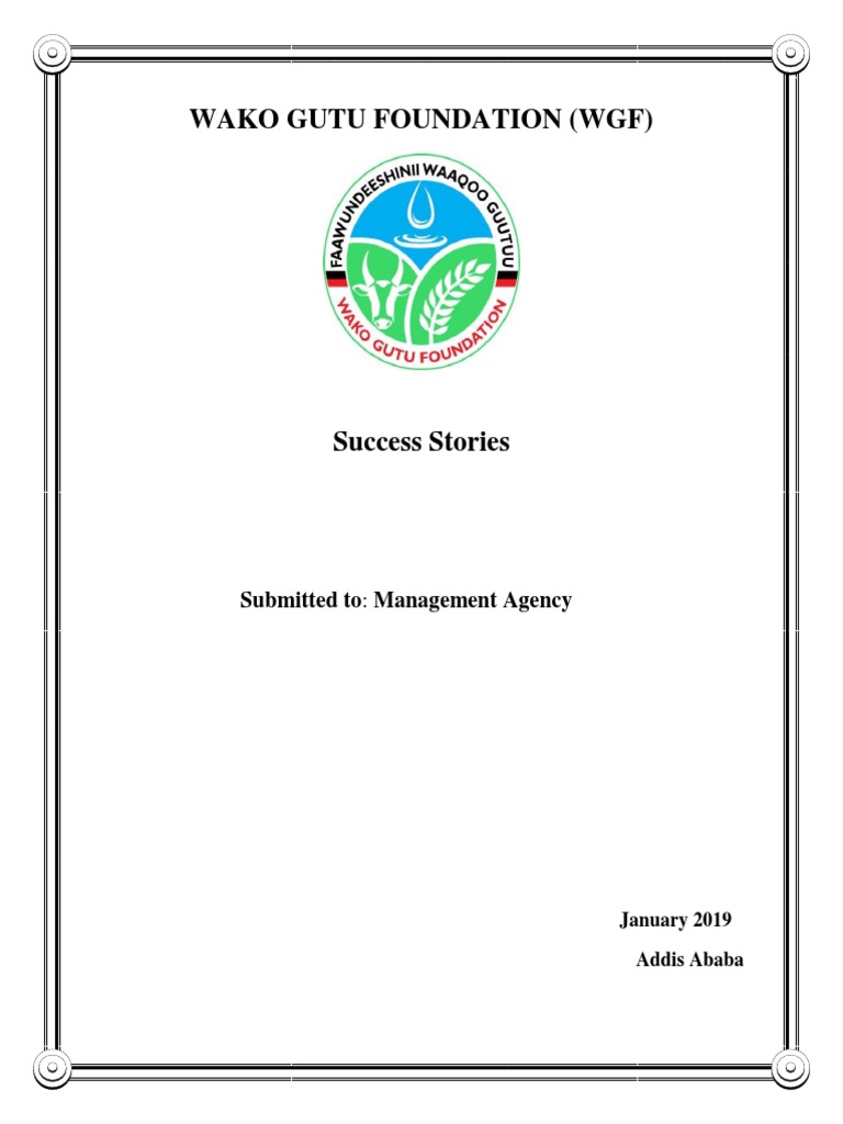 Wako Gutu Foundation (WGF) : Submitted To: Management Agency | PDF ...