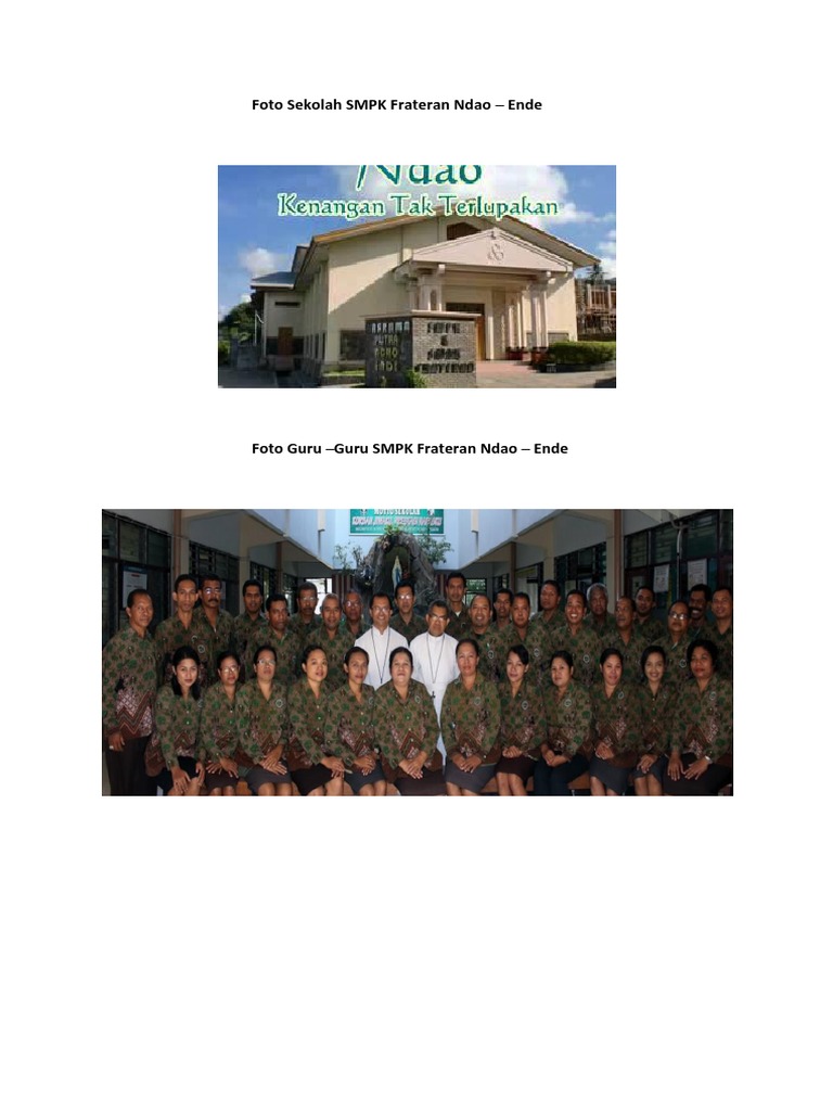 Foto Sekolah SMPK Frateran Ndao | PDF Foto Sekolah SMPK Frateran Ndao | PDF
