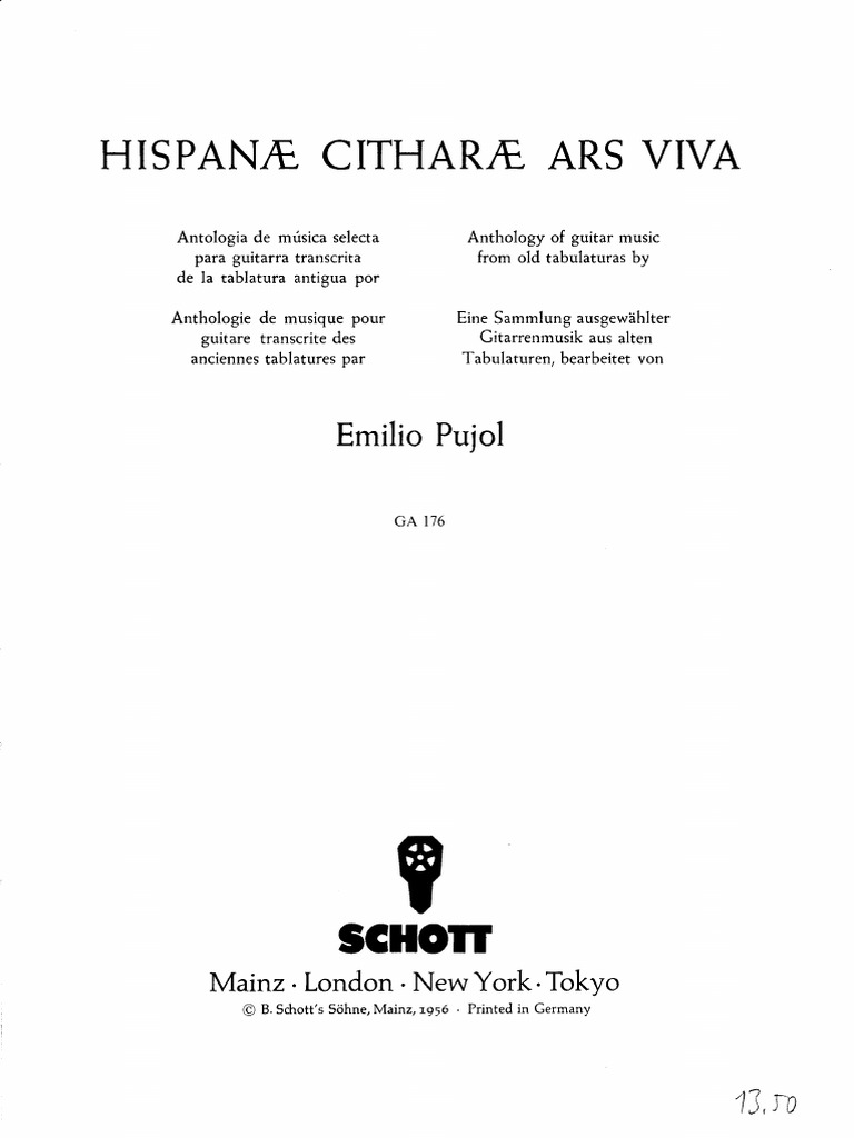 Pujol Emilio - Hispaniae Citharae Ars Viva PDF | PDF