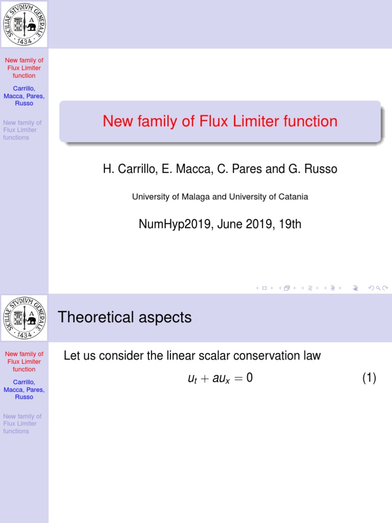 New Family of Flux Limiter Function: H. Carrillo, E. Macca, C. Pares ...
