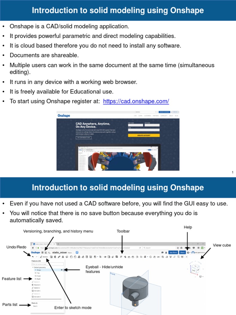 Introduction To Solid Modeling Using Onshape | PDF | Extrusion | Computer Aided Design