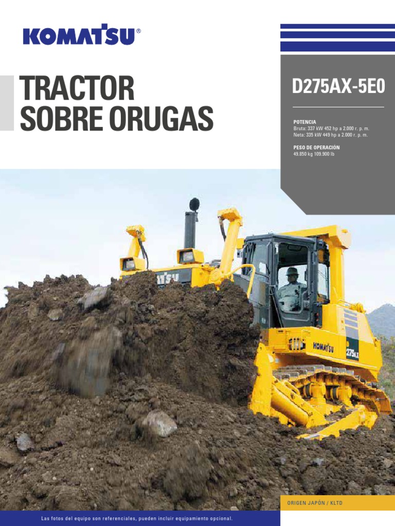 Catálogo Tractor Sobre Orugas D275AX 5E0 Español Digital | PDF | Transmisión (Mecánica) | Engranaje