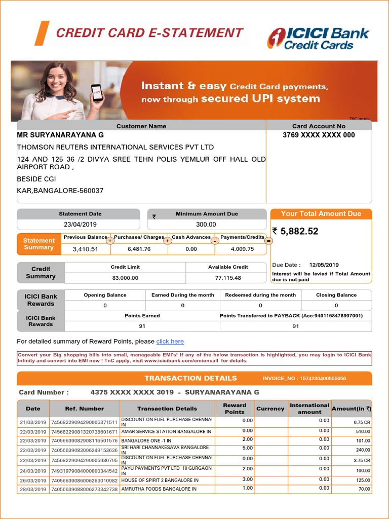 Credit Card Statement | Download Free PDF | Credit Card | Payments