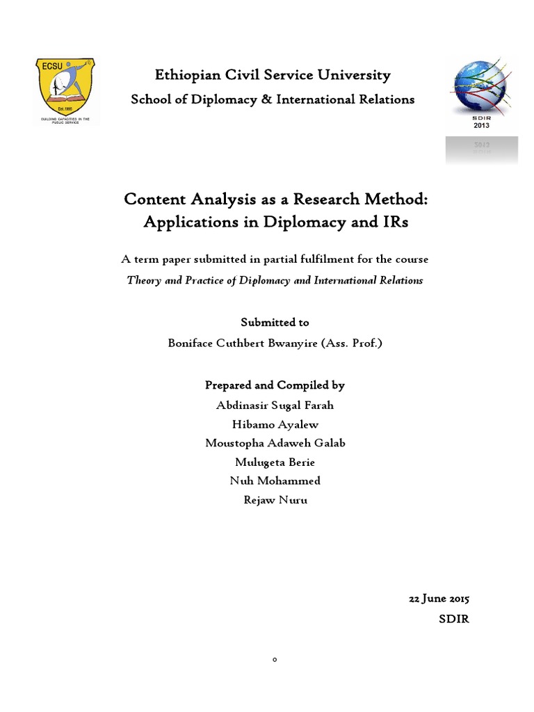 Content Analysis in International Relations | PDF | Data Analysis | Scientific Method