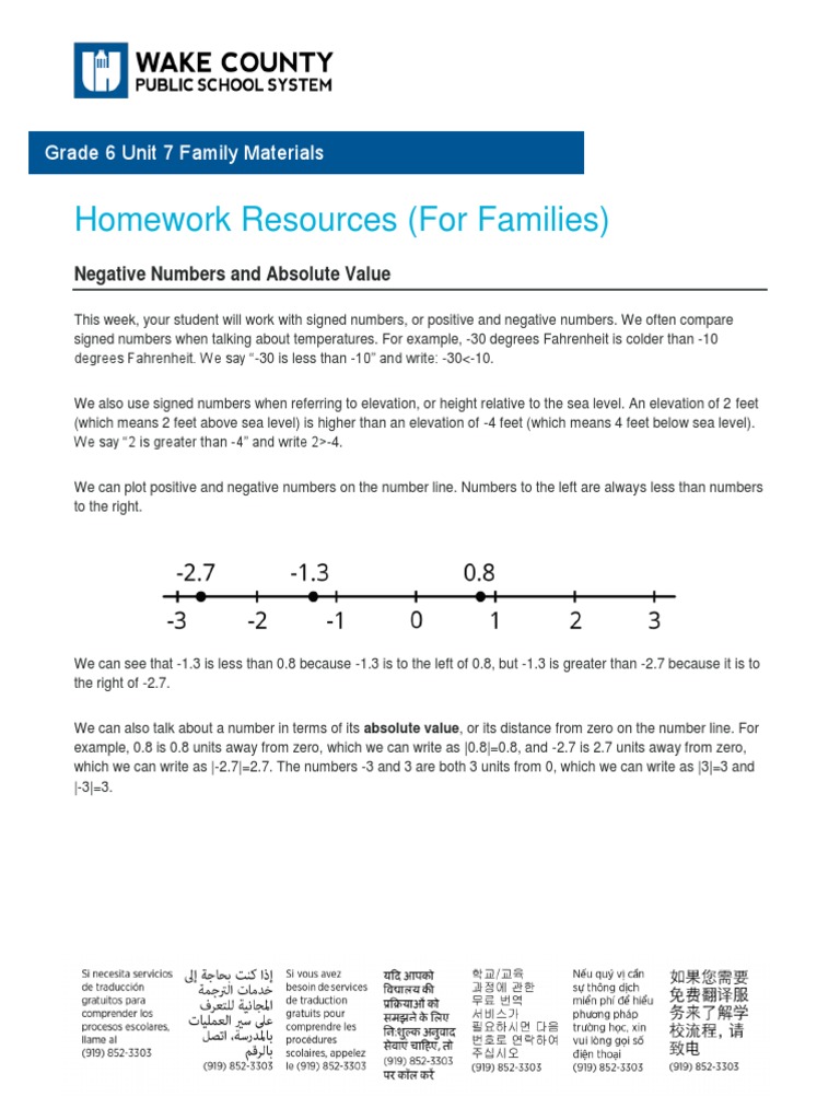Grade 6 Negative Numbers & Inequalities | PDF | Inequality (Mathematics ...