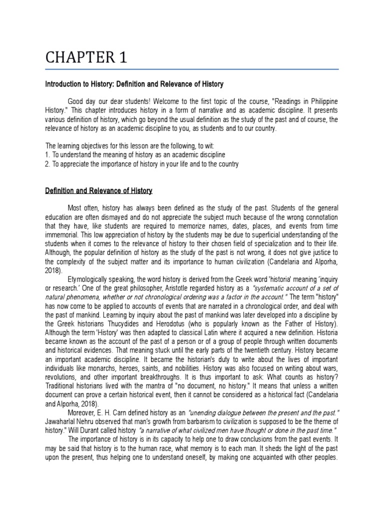 Introduction To History | PDF | Definition | Science