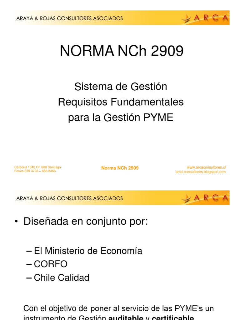 Implementación de la Norma NCh 2909 | PDF | Toma de decisiones | Business