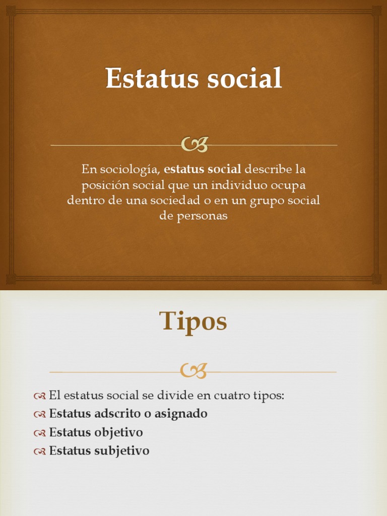 Estatus Social | PDF | Estatus social | Sociedad