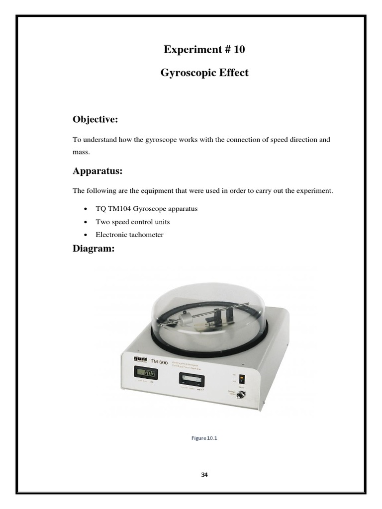 Experiment # 10 | PDF | Gyroscope | Rotation