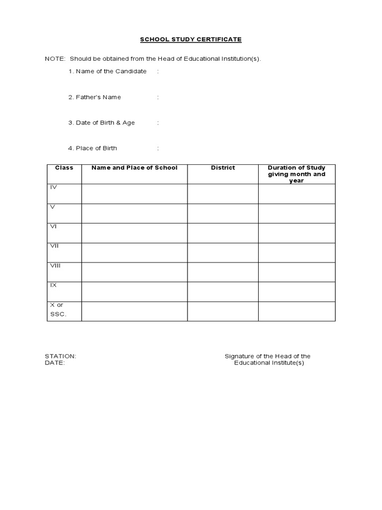 School Study Certificate PDF | Download Free PDF | Leisure | Sports