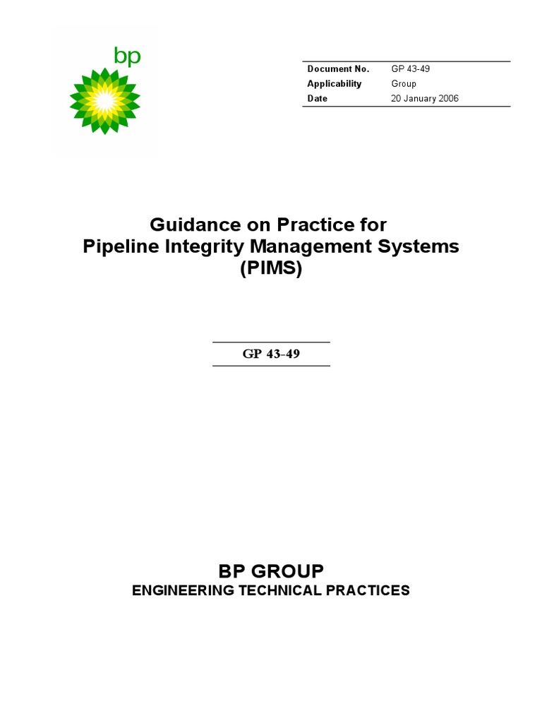 GP 43-49-Pipeline Integrity Management Systems (PIMS) | PDF | Risk ...