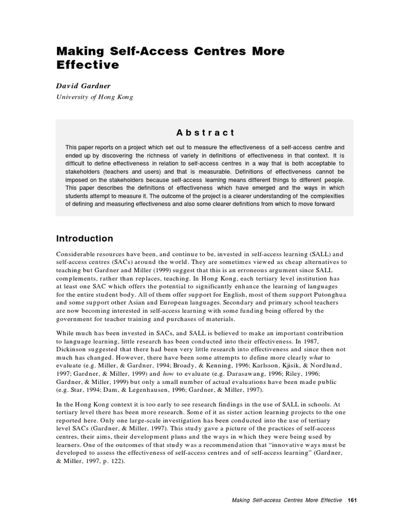 Making Self Access Effective | Download Free PDF | Teachers | Language ...
