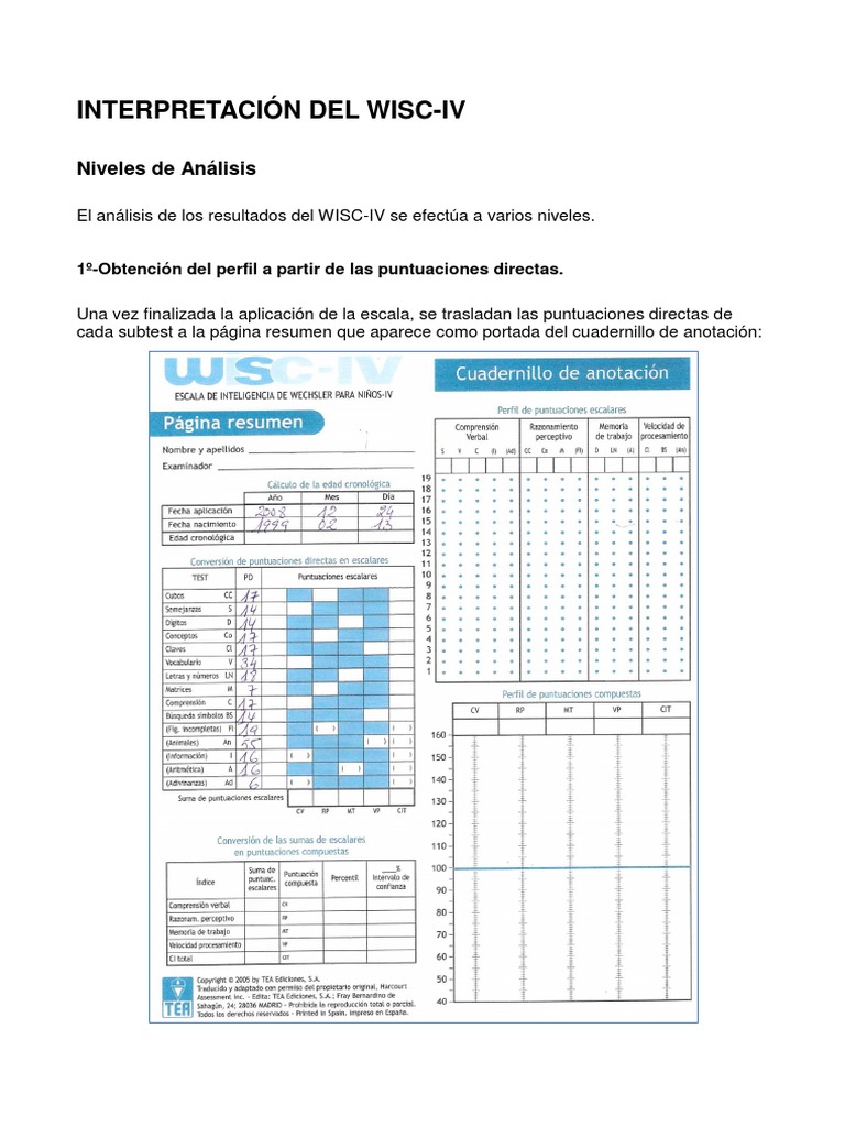 Guia Interpretacion Del Wisc IV PDF | PDF | Síndrome de Asperger ...