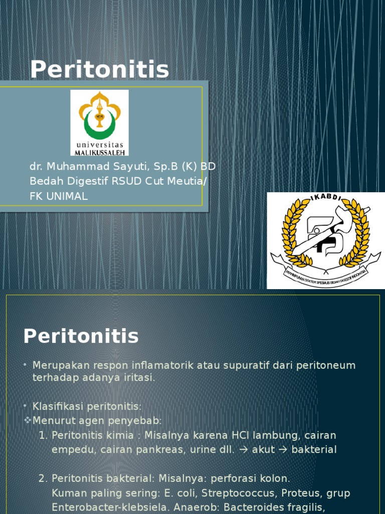 Klasifikasi dan Manajemen Peritonitis | PDF | Sains & Matematika