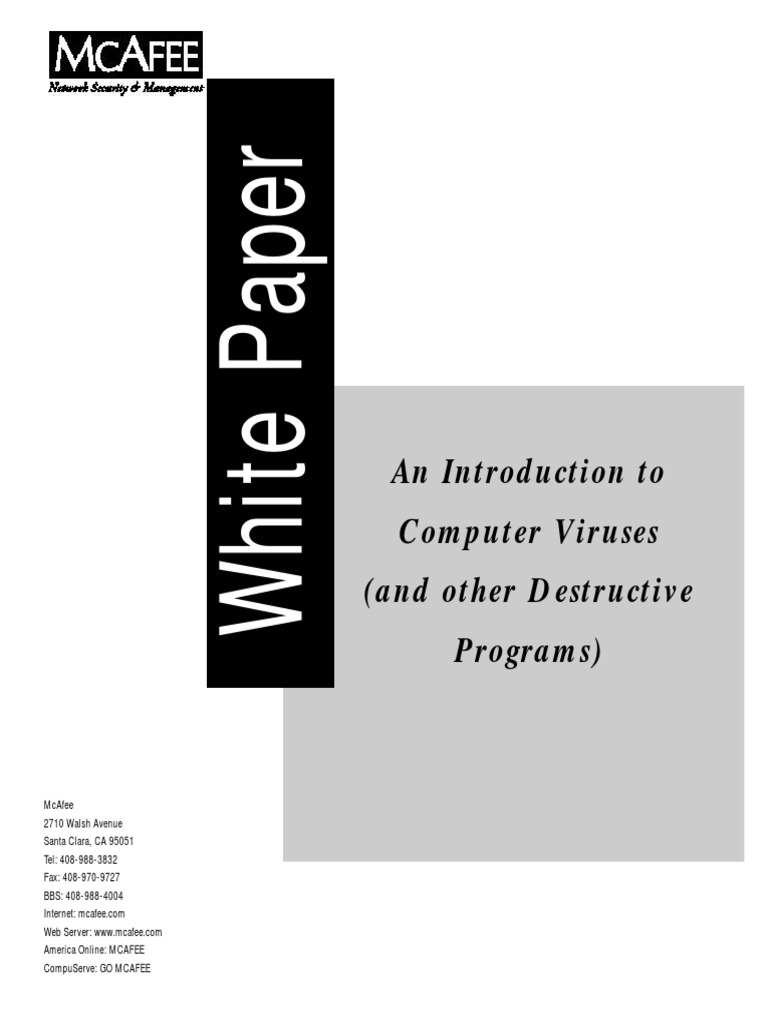 An Introduction To Computer Viruses (And Other Destructive Programs ...