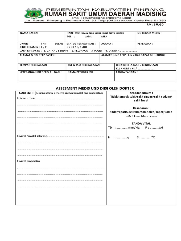 RM 3 Ugd Assesment Medis Ugd | PDF