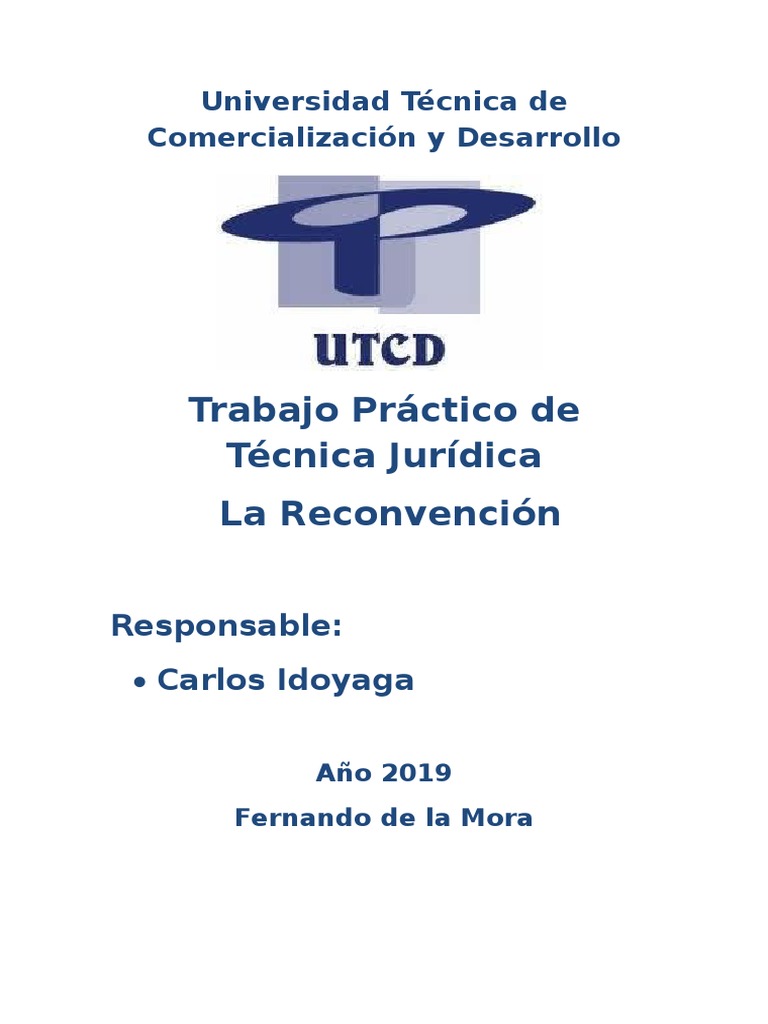 La Reconvencion | PDF | Reconvención | Demanda judicial