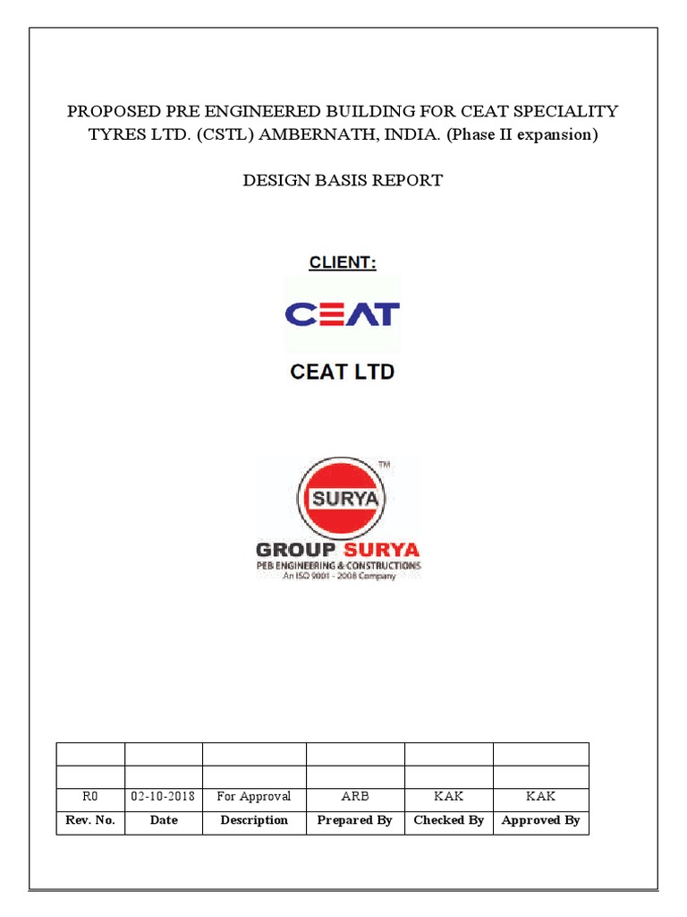 Design Basis Report Fgs | Screw | Structural Load