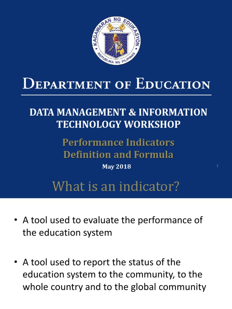 Education Indicators Definitions and Formulas | PDF | Educational ...