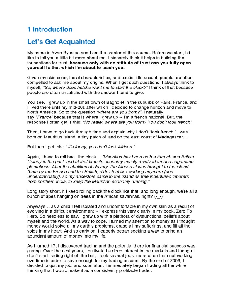 Let's Get Acquainted: Yourself To That Which I'm About To Teach You ...