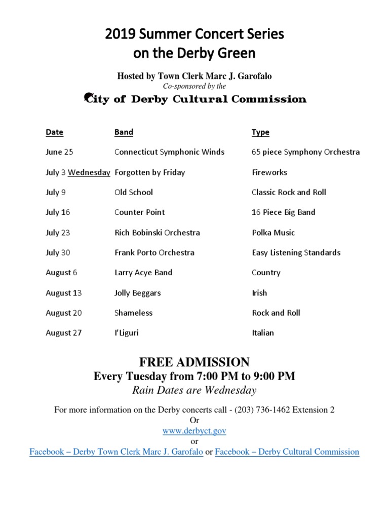 Summer Concert Flyer - 2019 | PDF