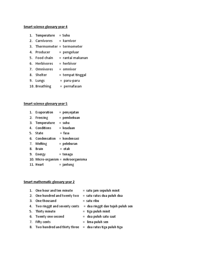 Year 4-6 Science & Math Glossary | PDF | Home & Garden