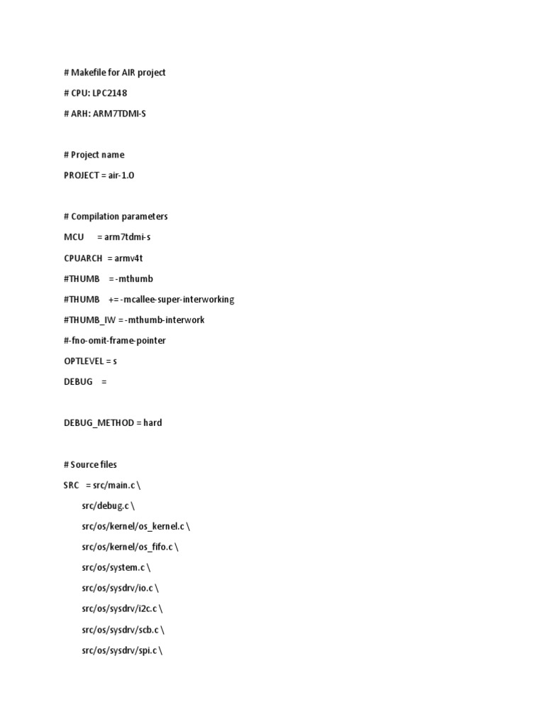 AIR Project Makefile Overview | PDF | Software Engineering | Computer ...