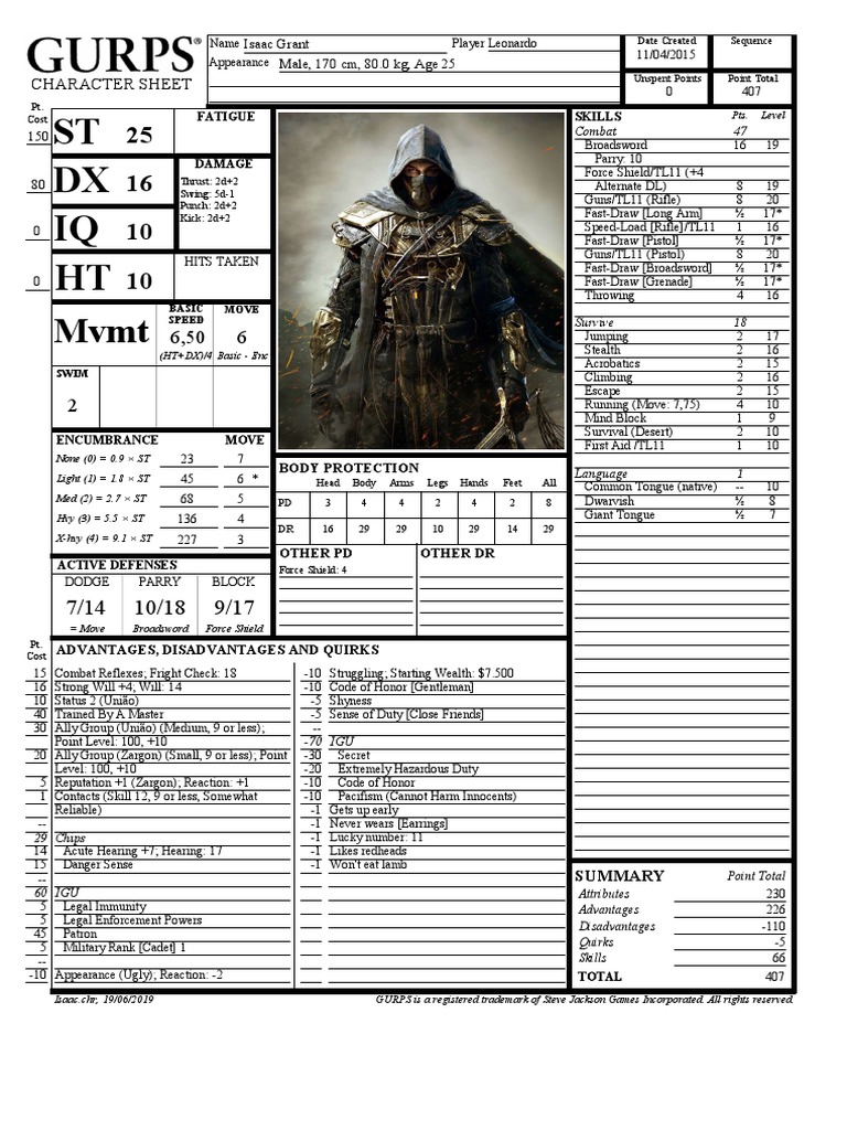 Gurps Sheet Pdf Leisure Sports
