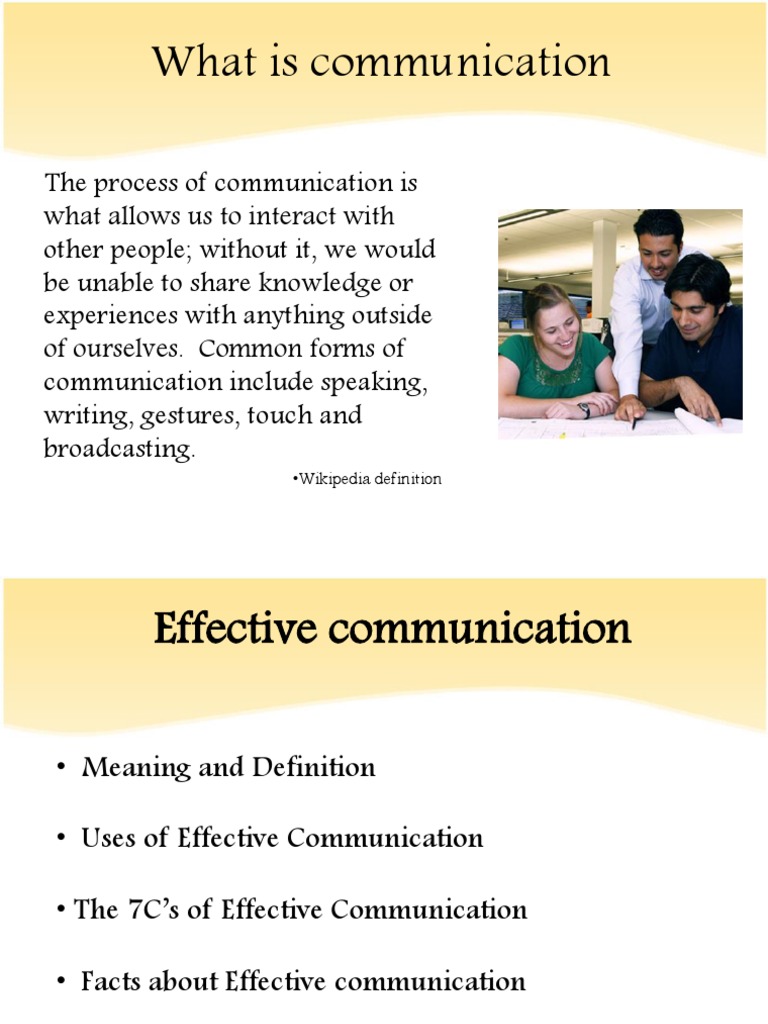 What Is Communication: - Wikipedia Definition | PDF | Communication ...