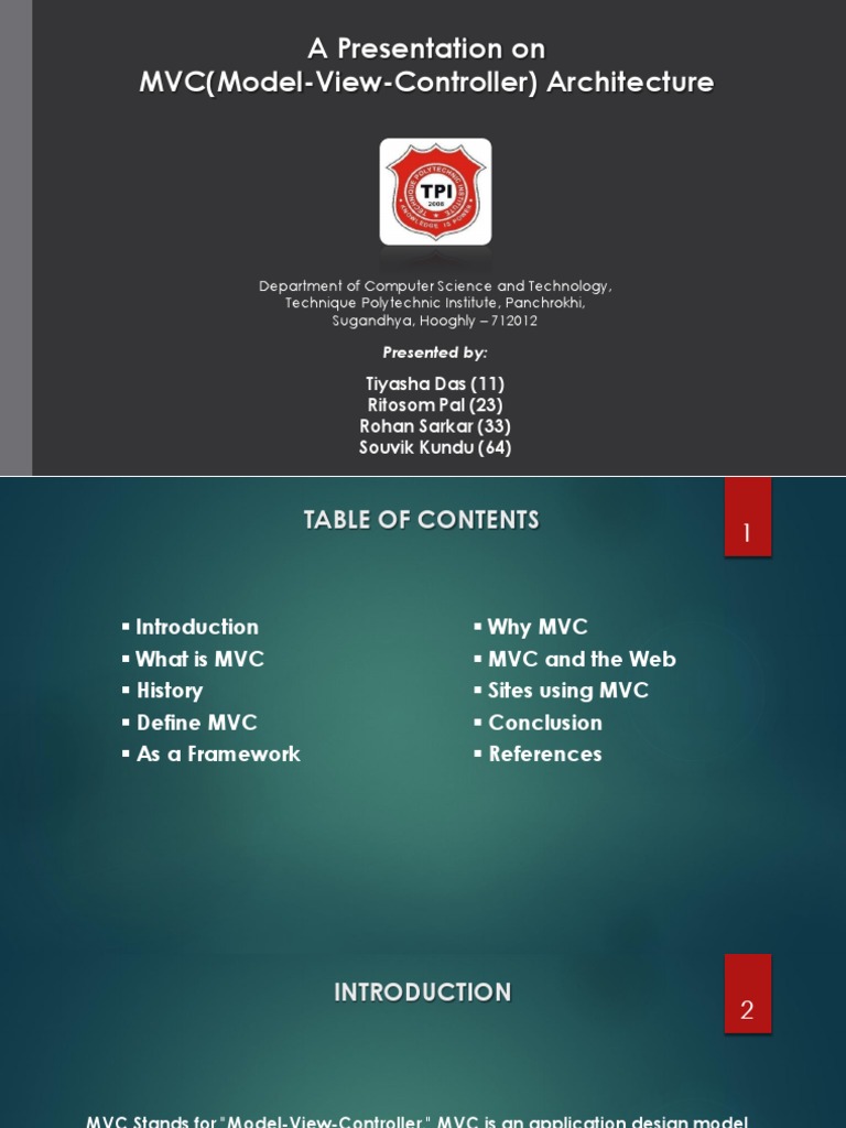 Powerpoint Presentation On MVC Architecture | PDF | Model–View–Controller | Computer Engineering