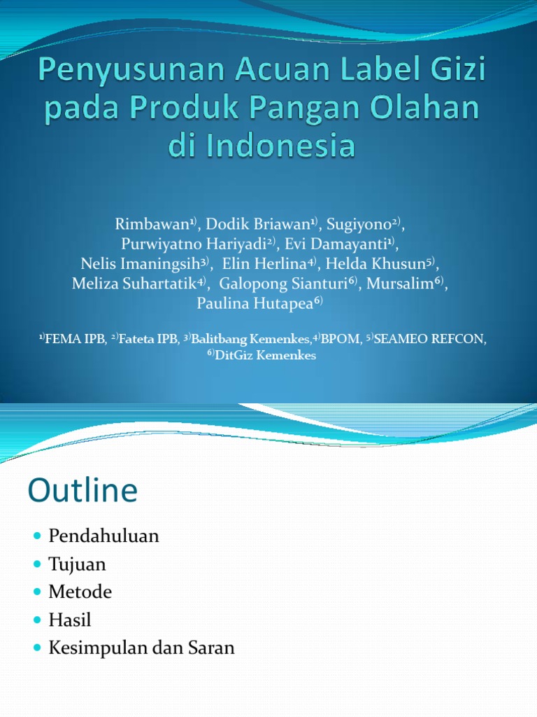 Acuan Label Gizi | PDF