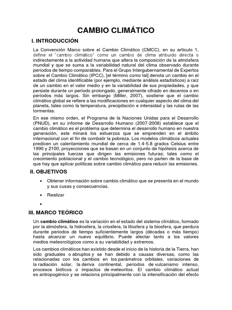 Cambio Climático: I. Introducción | Cambio climático | Naturaleza