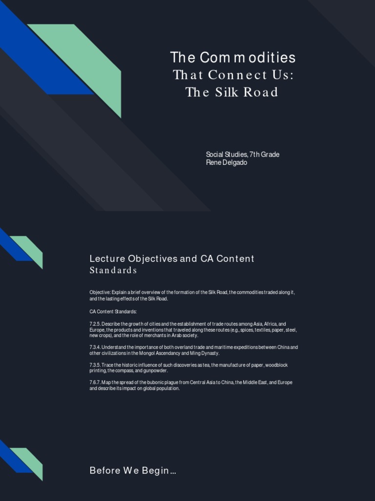 Edsc 204 Presentation Lecture Presentation | PDF | Silk Road | Tea